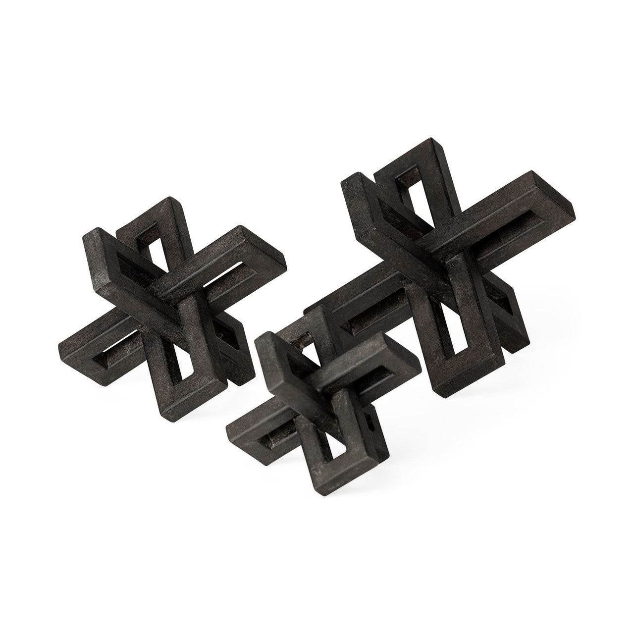 Aleph (Set of 3) Black Metal Small Medium & Large Jacks | Zin Home ...
